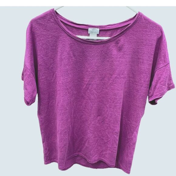 Chico's | Tops | Chicos Size Or Medium Relaxed 10 Linen Tee | Poshmark
